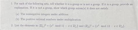 Solved 1 For Each Of The Following Sets Tell Whether It Is Chegg Com