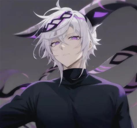 Anime Men That Haves White Hair And Purple Eyes And Openart