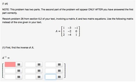 Solved Note This Problem Has Two Parts The Second Part Of