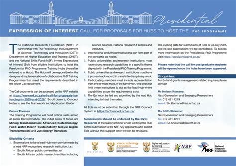The Nrf In Partnership With The Presidency The Department Of Science Technology And