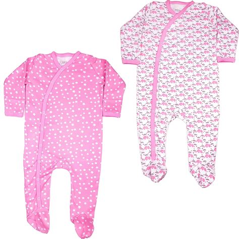123 Bear 2 Pack Footed Sleep N Play Pjs Rompers Jumpsuit100 Cotton