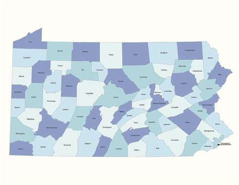 Pennsylvania State Map With Counties And Cities Map