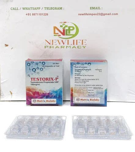 100 Mg Ml Testorix P Testosterone Propionate 1 Ml Dose 50mg Packaging Size 10 Ampoules Of