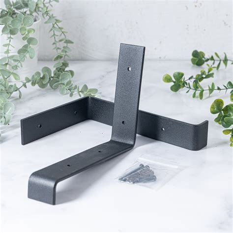 Black Down Style Scaffolding Brackets For 150mm Depth Shelves Pair