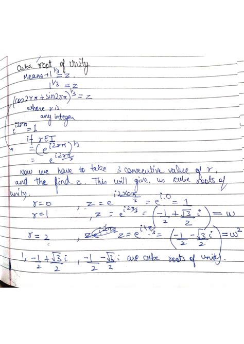 SOLUTION Cube Roots Of Unity Algebraic And Graphical Studypool