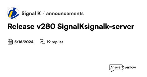 Release V280 · Signalksignalk Server Signal K