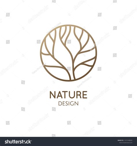 Tree Logo Template Abstract Outline Round Stock Vector Royalty Free 1315748933 Shutterstock