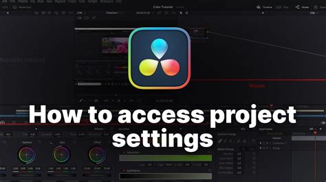 How To Access Project Settings Davinci Resolve YouTube