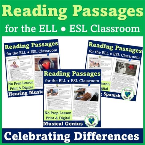 Product Bundle Esl Reading Comprehension Celebrating Differences
