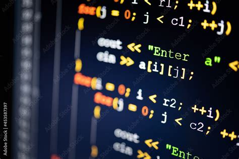 Abstract Background Of Digital Binary Code Of Software Programming Software Code On Computer