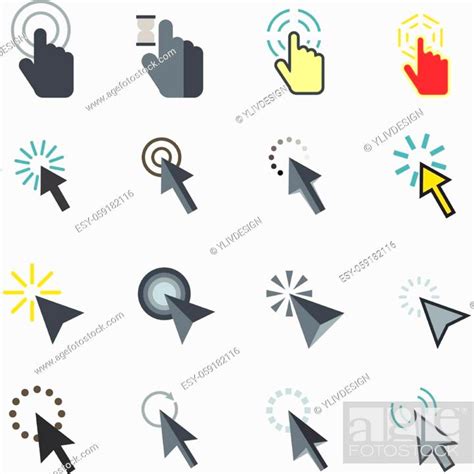 Flat Mouse Pointer Icons Set Universal Mouse Pointer Icons To Use For Web And Mobile UI Stock