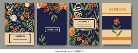 Set Cover Designs Notebook Notepad Poster Stock Vector Royalty Free
