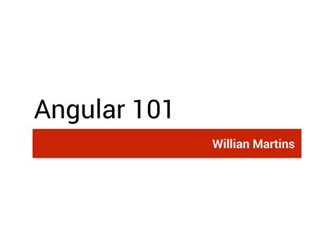 Angular 101 Speaker Deck