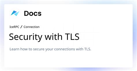 Security With Tls Icerpc Docs