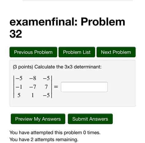 Solved Examenfinal Problem 32 Previous Problem Problem List