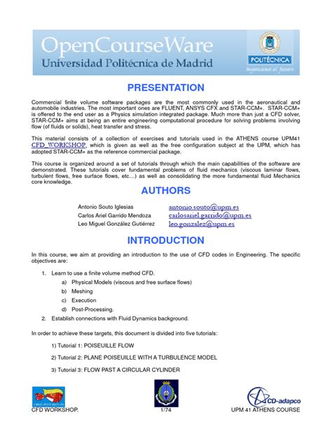 Ocw Upm Cfd Workshop Starccm Intro Pdf Computational Fluid Dynamics