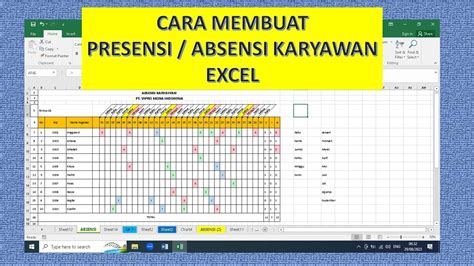 Cara Membuat Presensi Absensi Di Excel Youtube