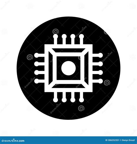 Microchip Vector Icon Cpu Illustration Symbol Core Sign Stock Vector