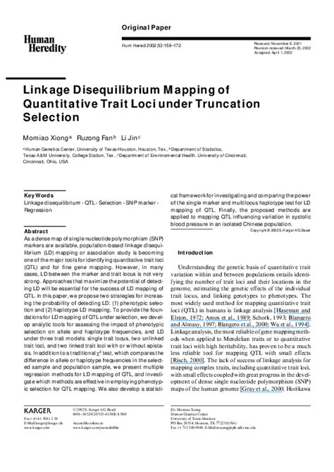 pdf linkage disequilibrium mapping of quantitative trait loci under