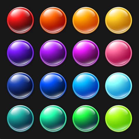 Premium Vector Circle Button Colorful