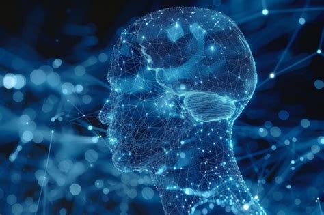 Digital Portrait Of A Man With Glowing Neural Connections Symbolizing Cognitive Processes And