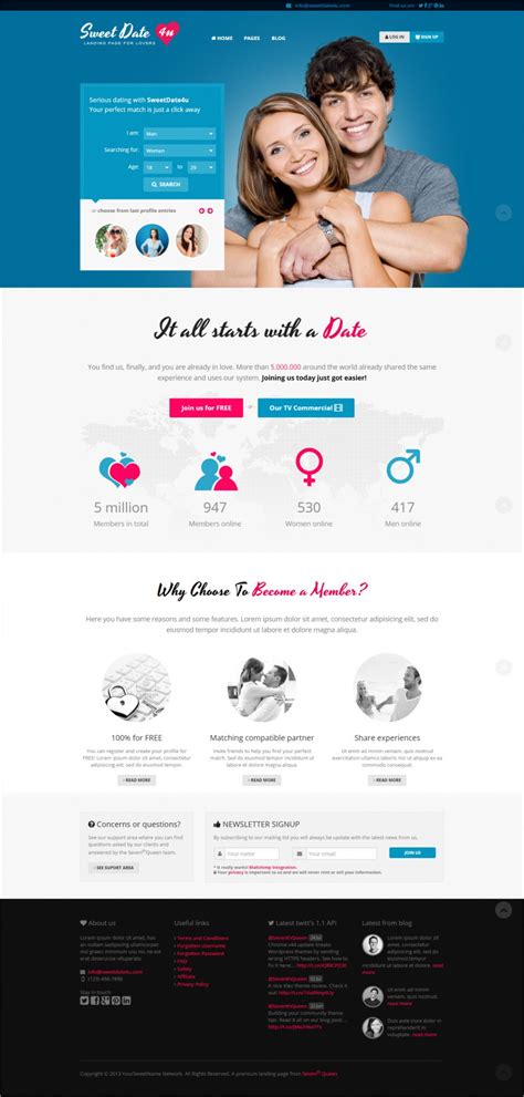 9 Latest Dating Landing Page Templates