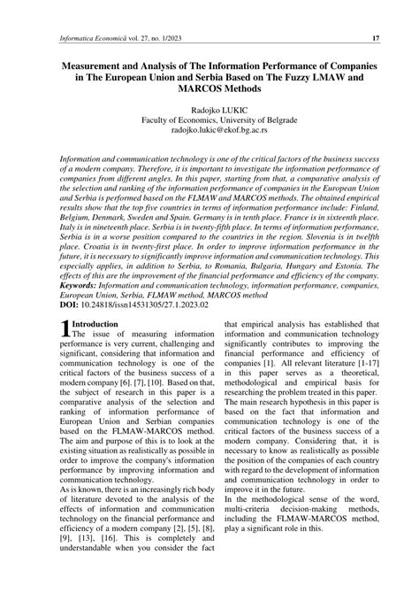 Pdf Measurement And Analysis Of The Information Performance Of