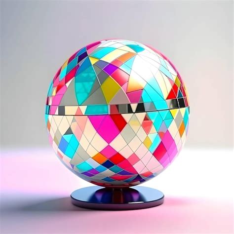 Premium Ai Image Abstract 3d Geometric Shapes Bright Colours And Shapes Multicoloured Sphere