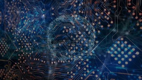 Animation Of Circuit Board Patterns Overlaying Digital Globe In