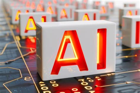 Ai Text On A Circuit Board With Neon Lights And Intricate Digital Components Premium Ai