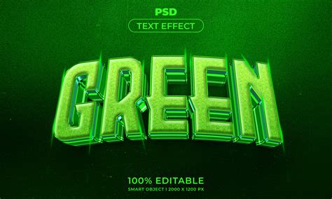 Artstation Green Psd Fully Editable Text Effect Layer Style Psd