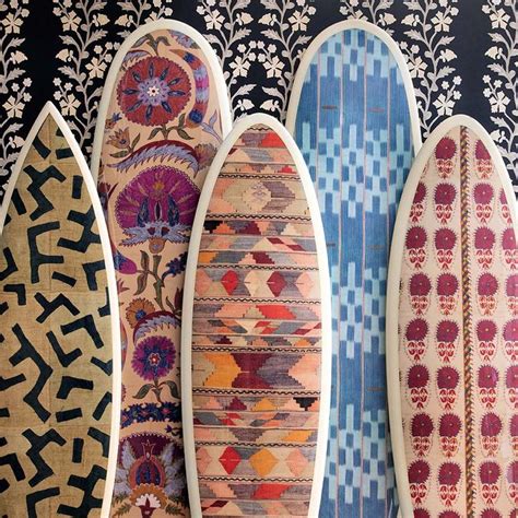 Fuchsia Daisy Suzani Surfboard Surfboard Surfboard Art Surfboard Decor