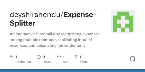 github deyshirshendu expense splitter an interactive streamlit app