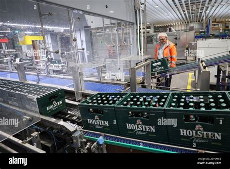 Hamburg Germany 26th Feb 2025 Holsten Brand Beer Is Brewed Bottled And Packaged At The