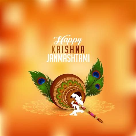 행복한 잔마슈타미 배경을 위한 창의적인 마칸 마타키 프리미엄 벡터