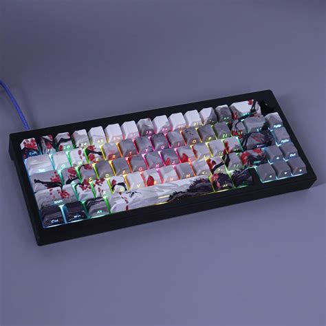 Tsungup PBT Keycaps Side Printed Keycap Set Keys Double Shot Shine Through Landscape