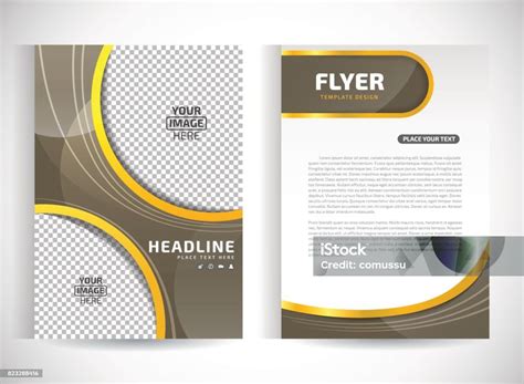 추상적인 벡터 현대 전단지 안내 책자 연간 보고서 Design 서식 파일 편지지 크기 A4 흰색 배경으로 0명에 대한 스톡 벡터 아트 및 기타 이미지 Istock