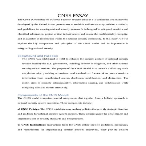 Components Of The Cnss Model
