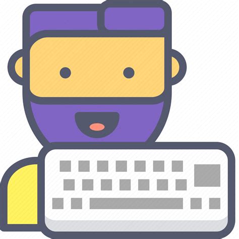 Beard Coder Hardware Keyboard Programmer Software Icon Download