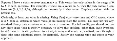 Solved Suppose I Have A Std Vector A This Vector Has Chegg