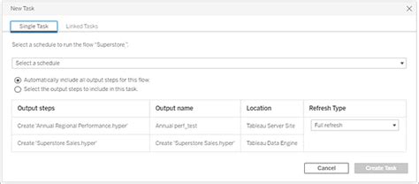 Schedule Flow Tasks Tableau