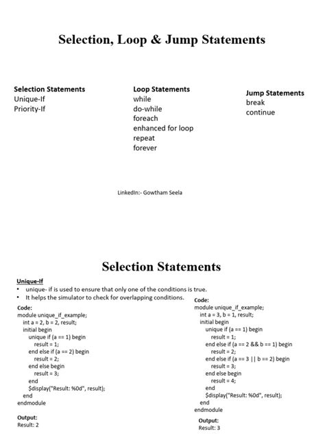 Mastering Control Flow In System Verilog With Examples Pdf