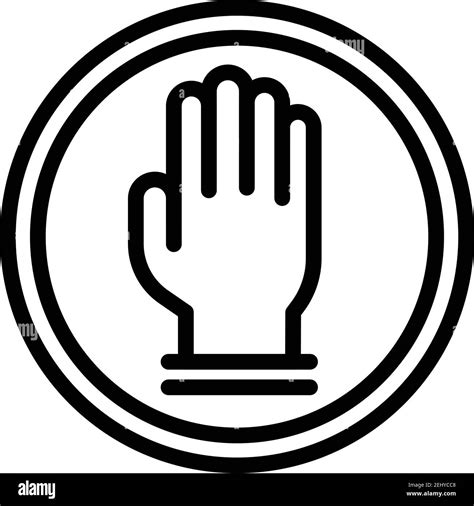 Palm Sign Icon Outline Palm Sign Vector Icon For Web Design Isolated On White Background Stock