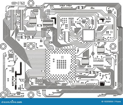 Circuit Design Line Icons Collection Electronics Compnts Schematics