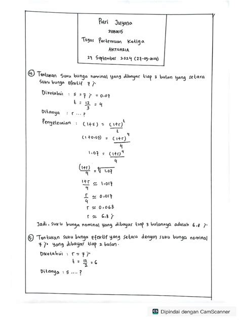 Tugas Pertemuan 3 Dan 4 Aktuaria Putri Julyana Pdf