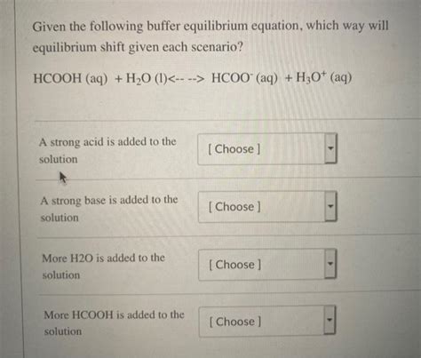 Solved Given The Following Buffer Equilibrium Equation