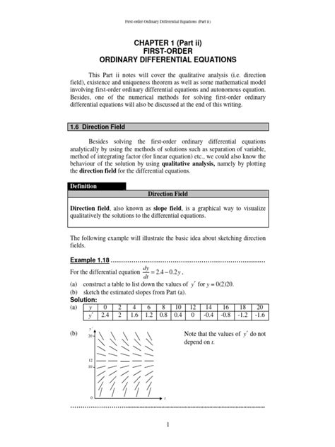 Chapter 1 First Order Ode Part Ii Pdf Differential Equations