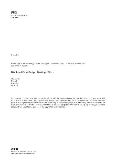 Peec Based Virtual Design Of Emi Input Filters Power Electronics