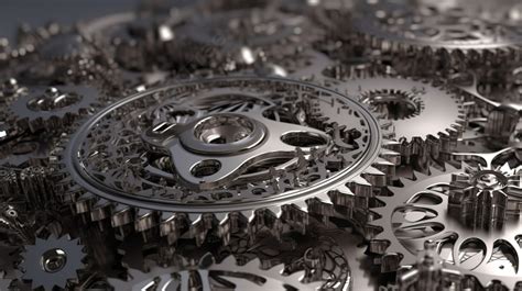 배경 사용에 완벽한 3d 렌더링의 은색 톱니바퀴 메커니즘 기어 3d 기어 휠 기어 배경 배경 일러스트 및 사진 무료