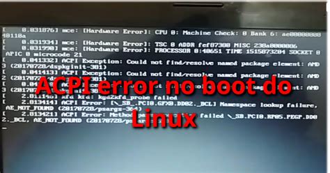 ACPI Error No Boot Do Linux